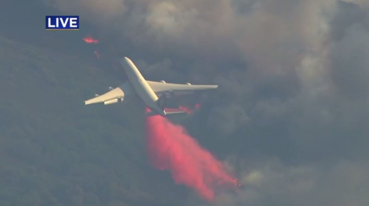 Watch Cal Fire's 747 SuperTanker attack the Wine Country wildfires