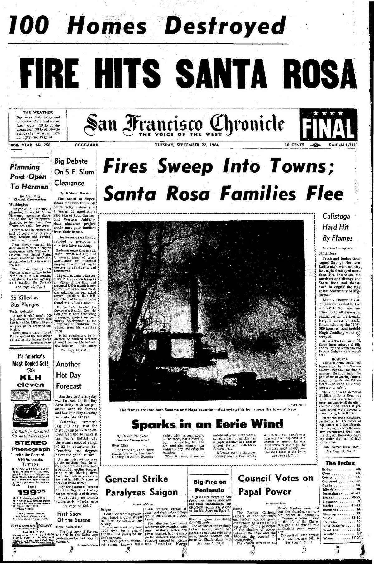 Wine Country fire of 1964: Eerie similarities to this week’s tragedy