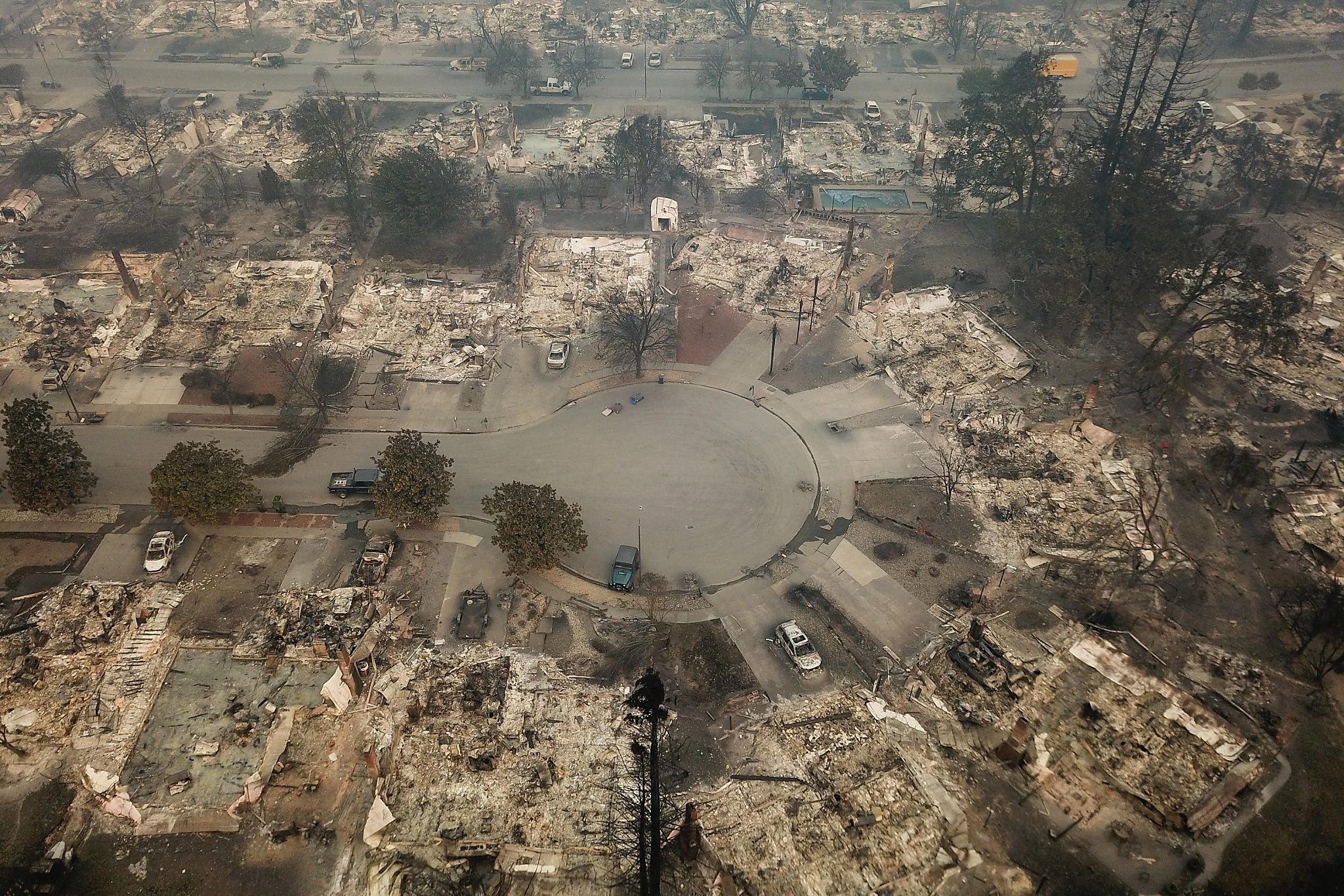 Haunting drone footage shows damage from Tubbs Fire in Northern California