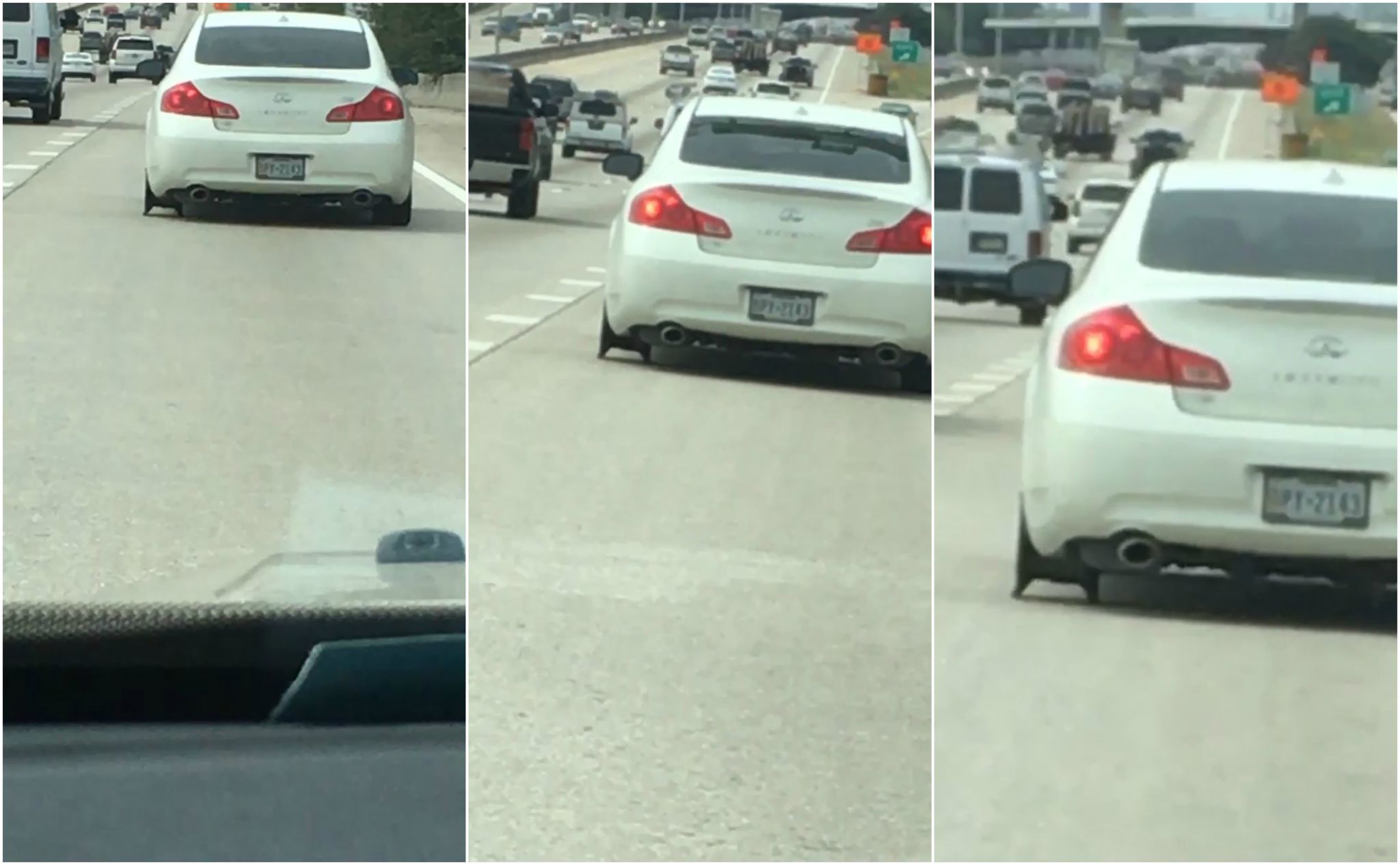 Houston woman captures video of car on highway with no tire