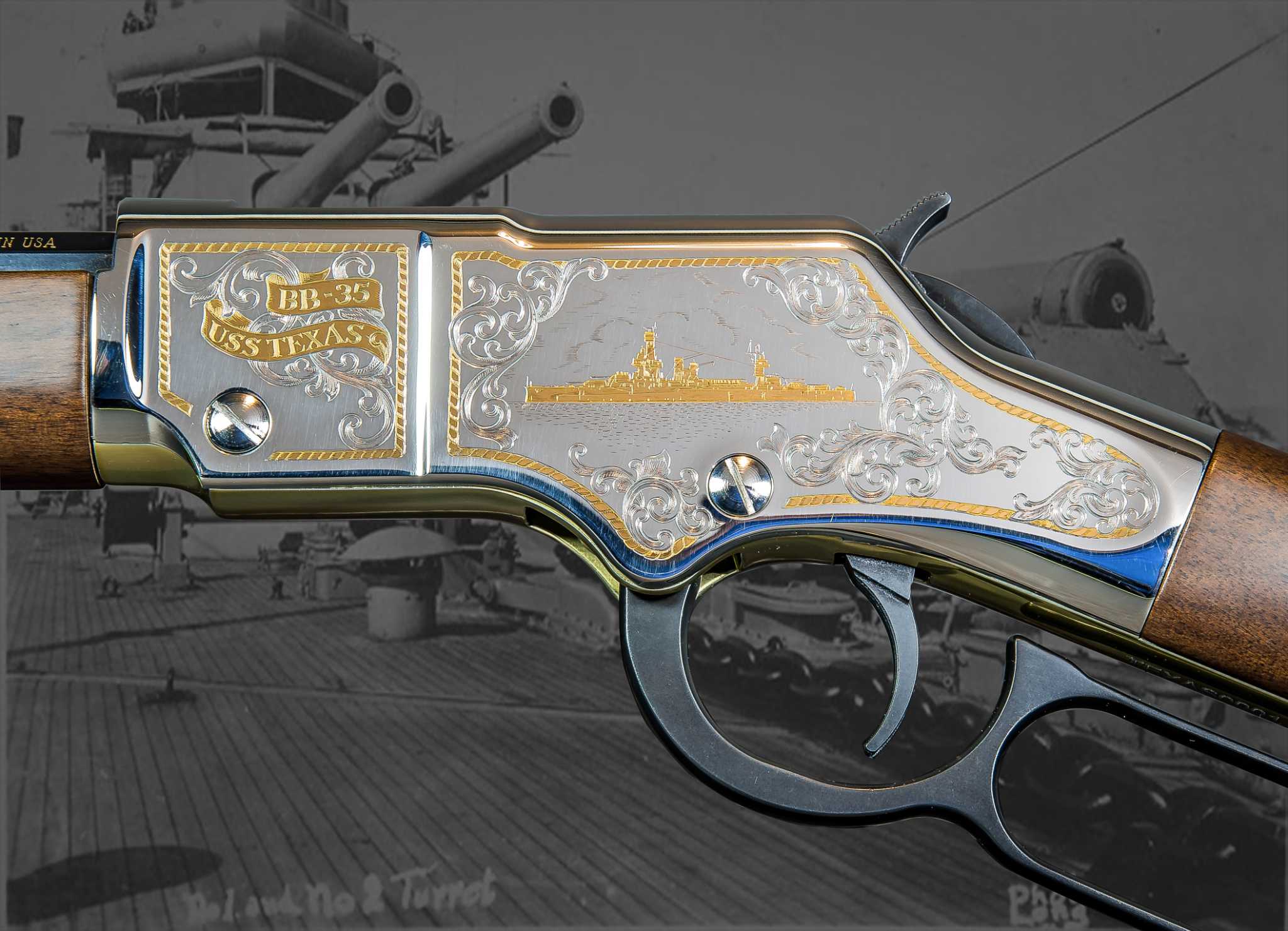 Commemorative rifle may help save Battleship Texas