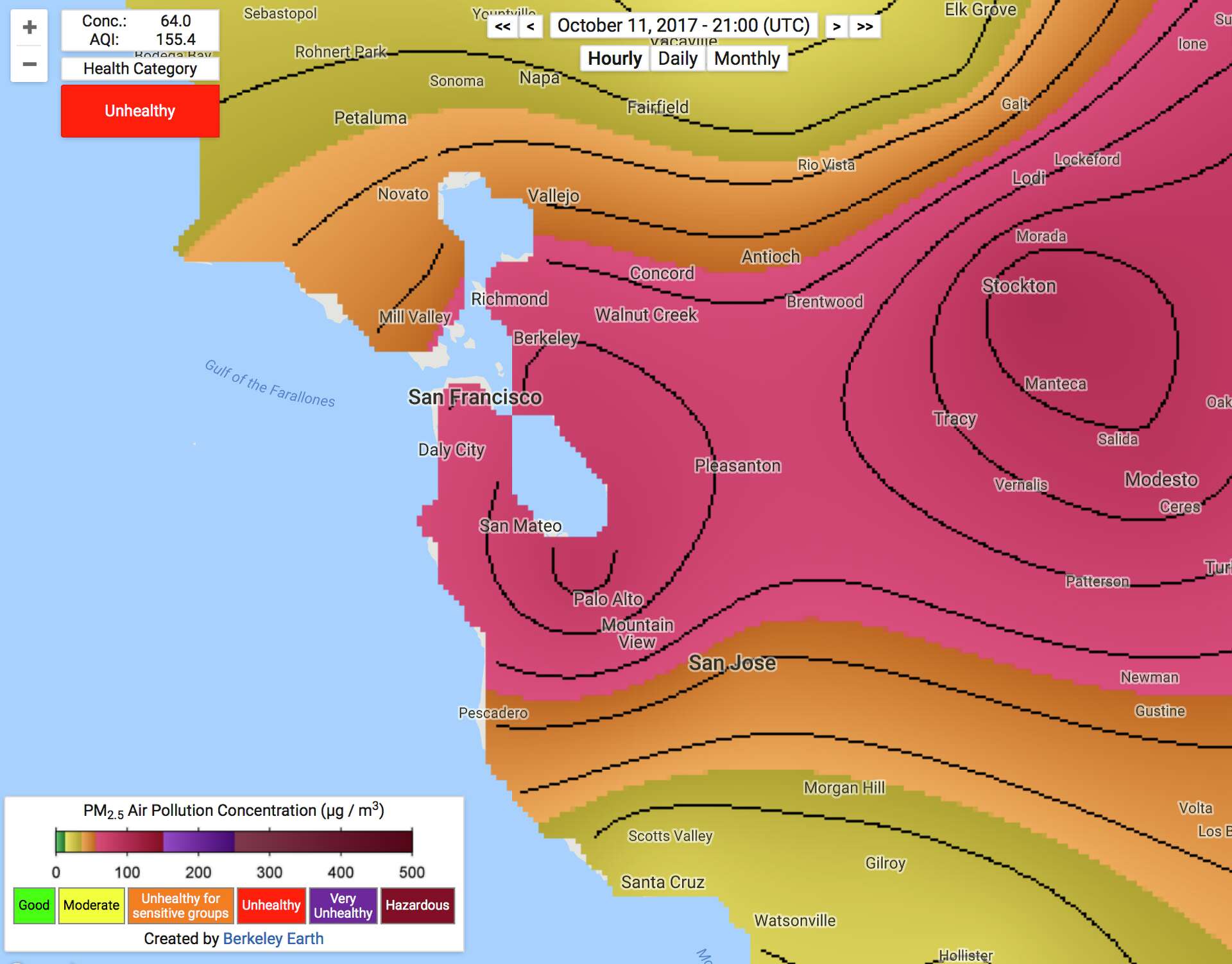 The air quality in the Bay Area right now is as bad as Beijing