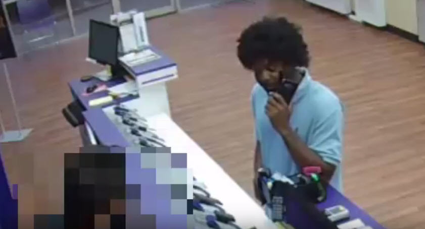 Video: Police search for Houston cell phone store robber