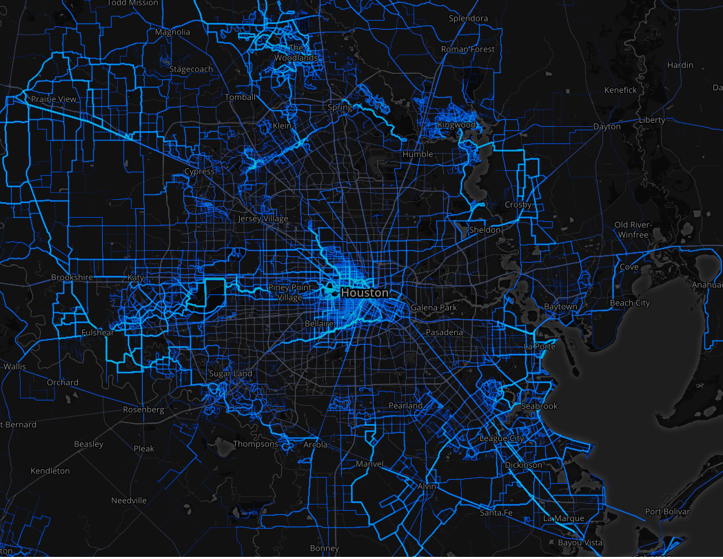 Heat map shows Houston's favorite biking and running spots