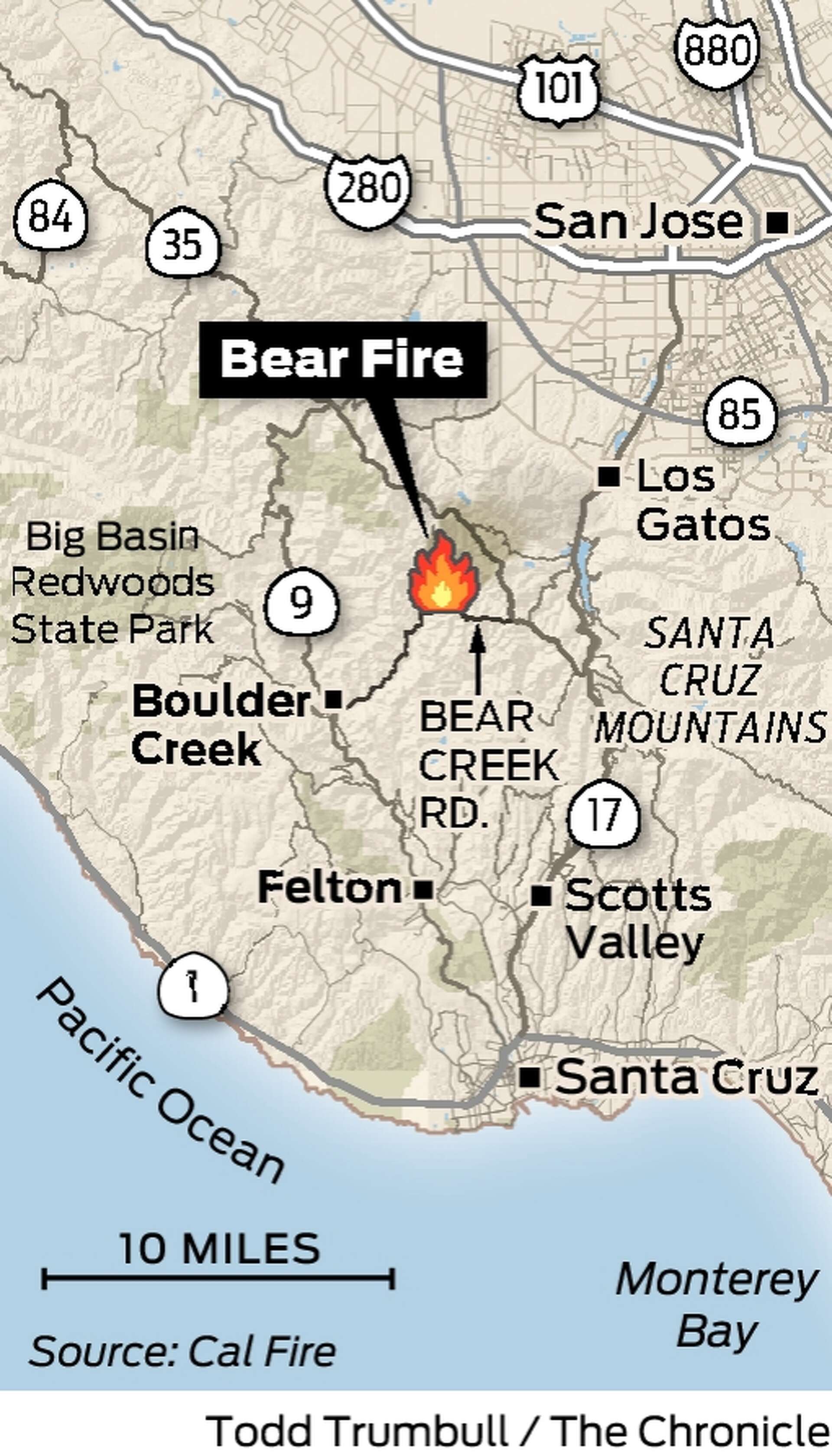 Bear Fire: A mad pre-dawn scramble to flee flames in Santa Cruz Mountains