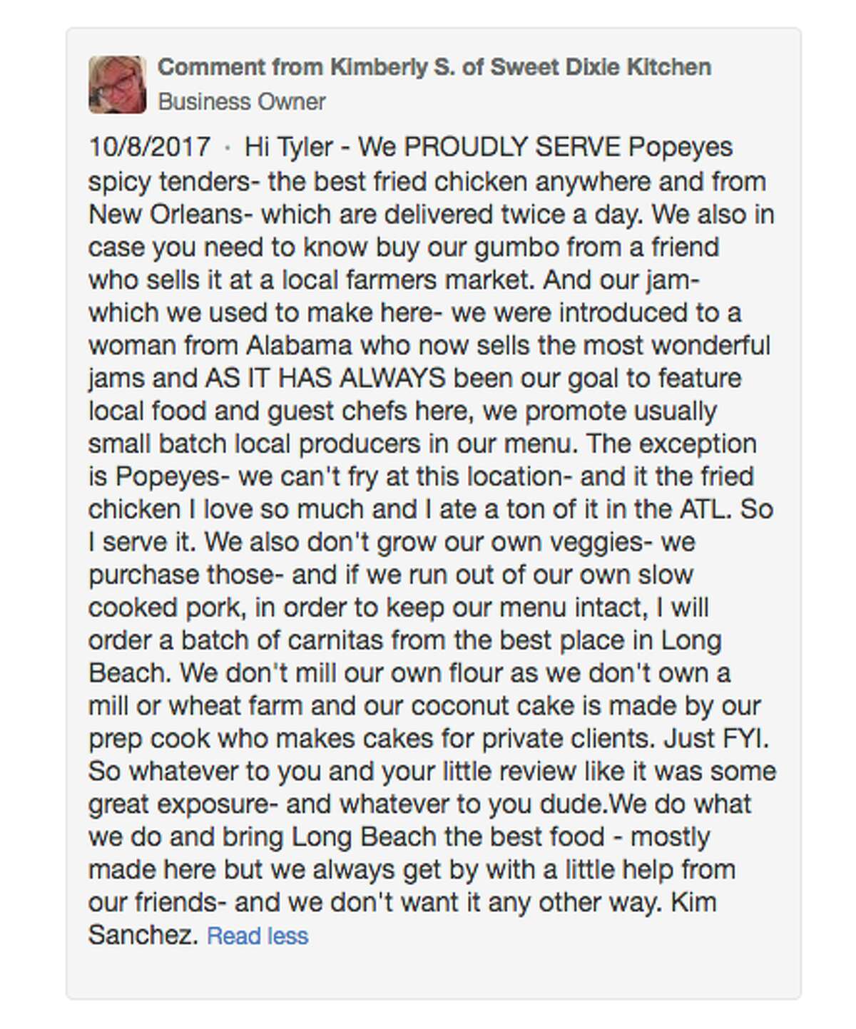 Yelper exposes Long Beach brunch spot for serving Popeyes chicken