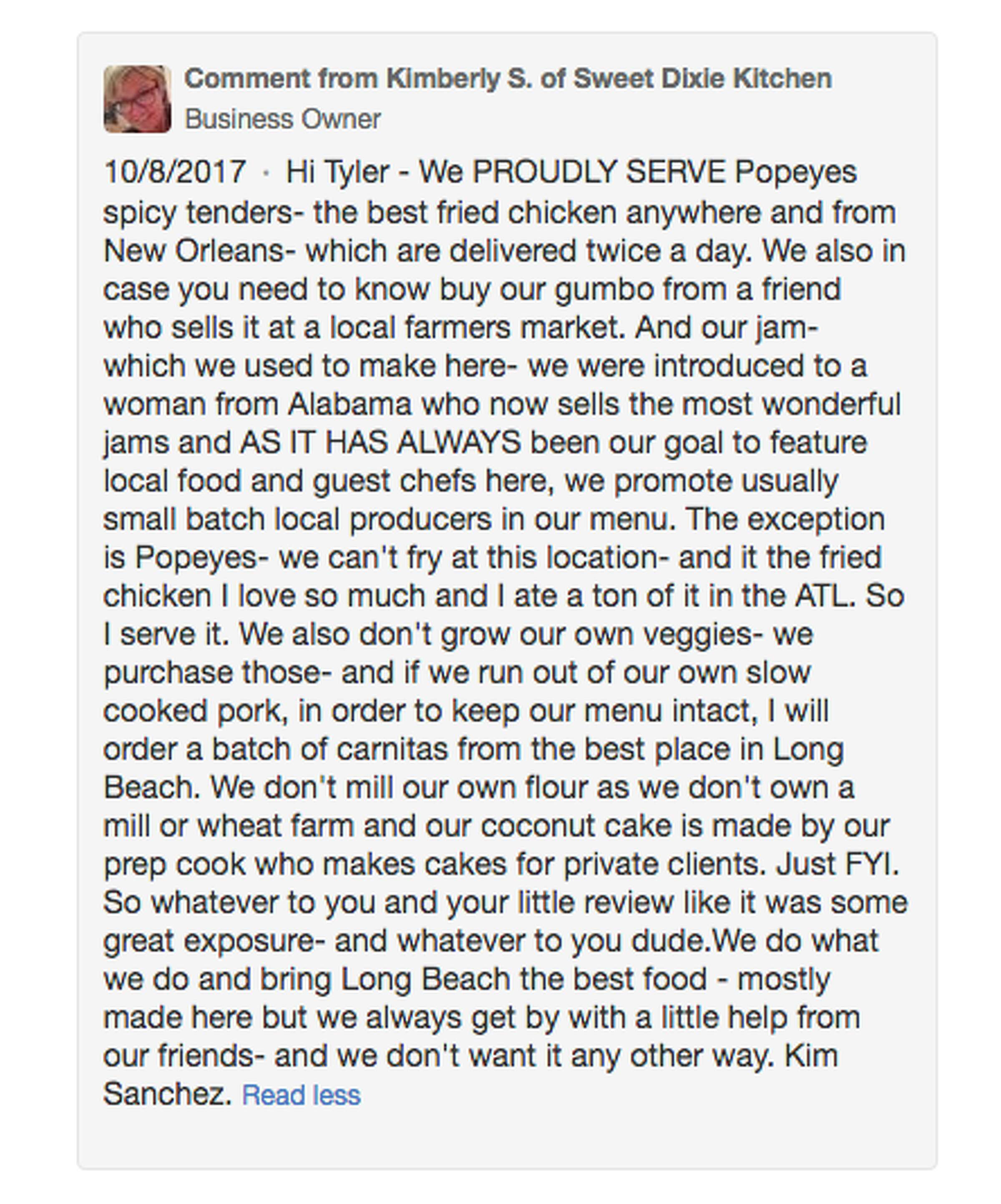 Yelper exposes Long Beach brunch spot for serving Popeyes chicken