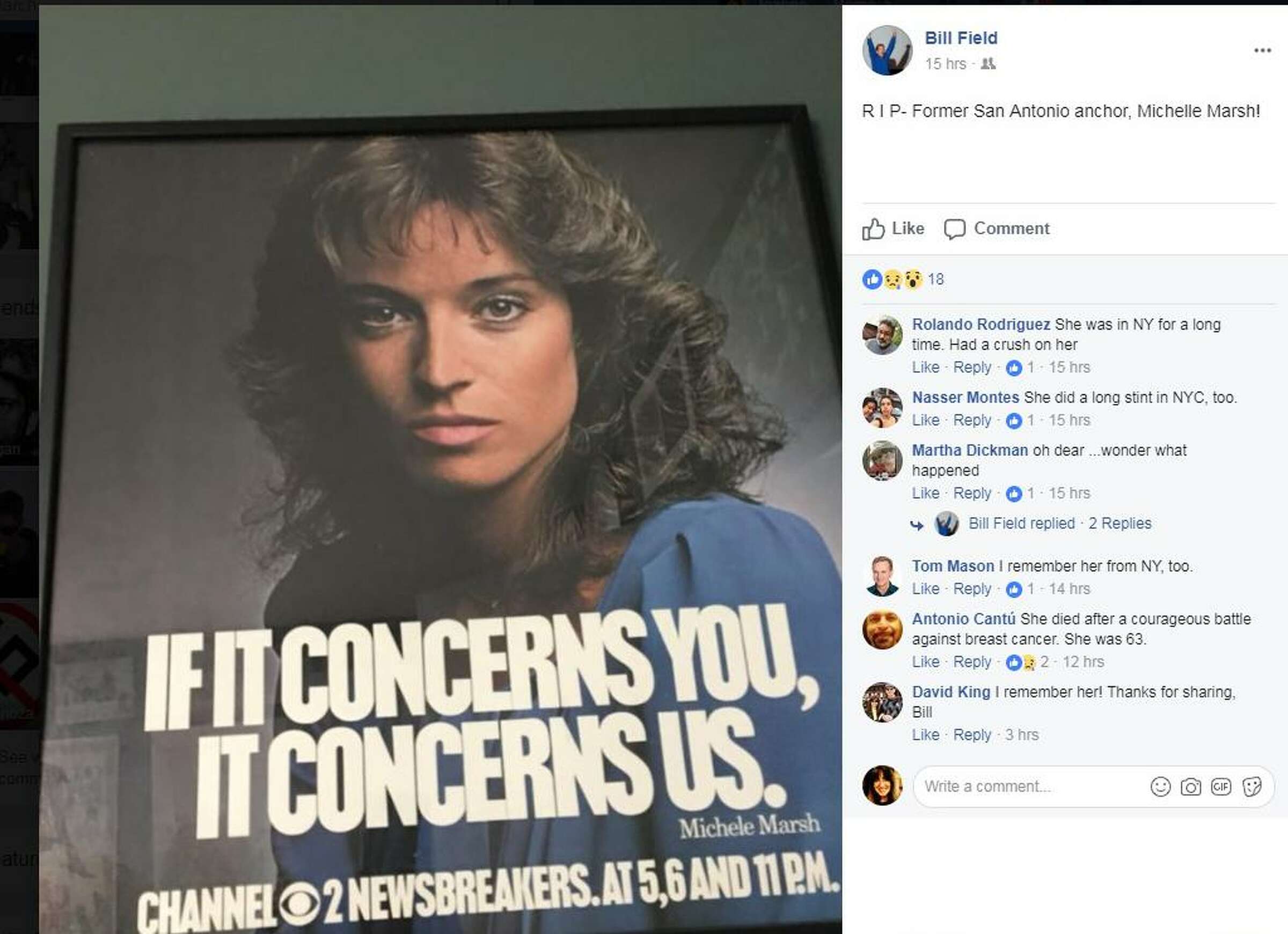 Longtime New York TV anchor Michele Marsh dies at 63