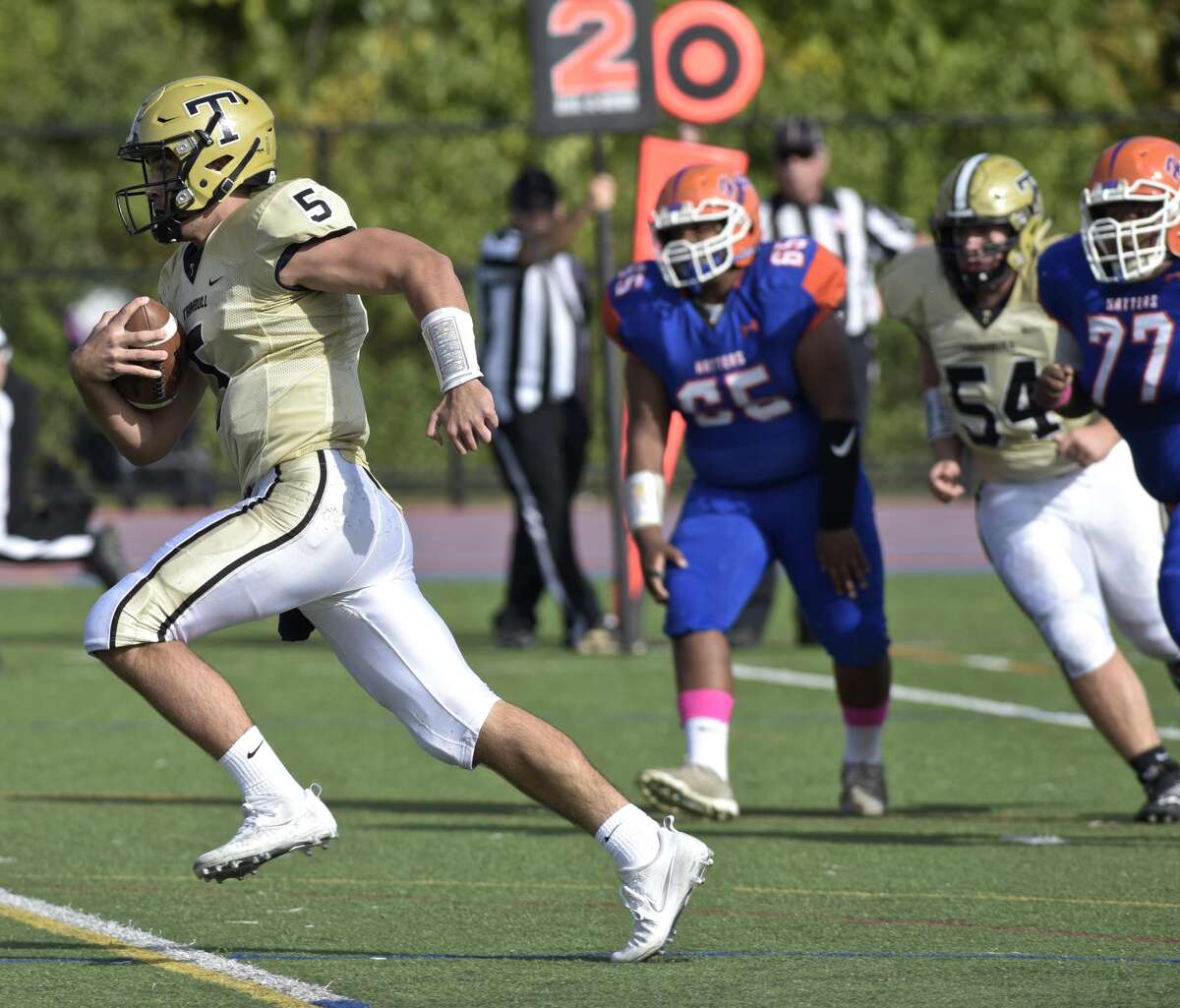 Danbury tops Trumbull for first football victory