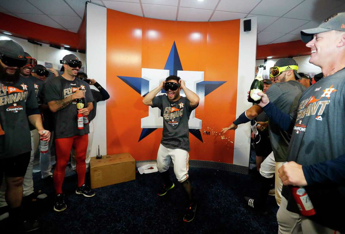 Another wild champagne celebration for World Series-bound Astros