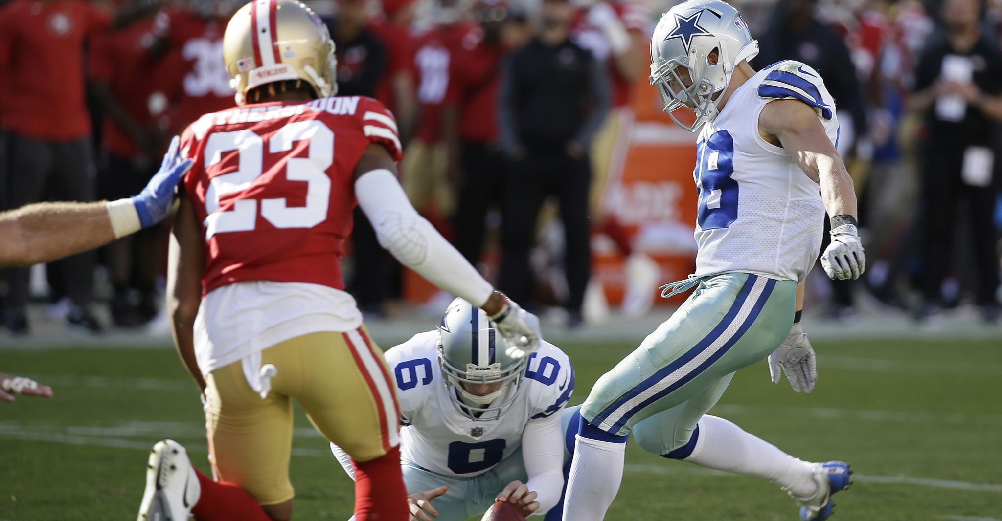 Safety Jeff Heath fills in for injured Cowboys kicker Dan Bailey