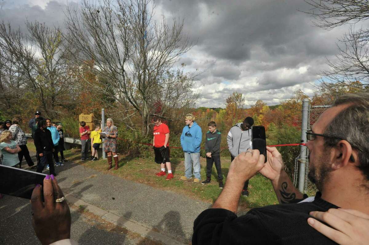 Torrington students celebrated as middle school nature trail is opened ...