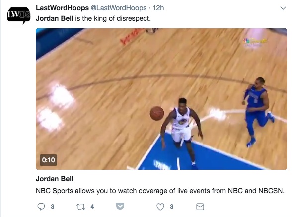 Jordan Bell's awe-inspiring dunk ignites tweet storm