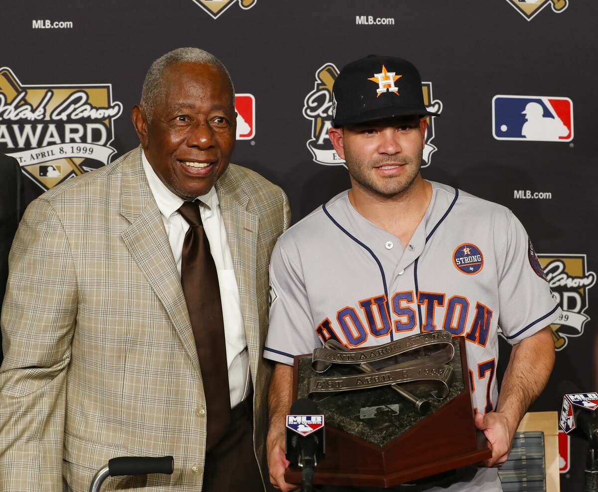 Astros' Jose Altuve selected as recipient of Hank Aaron Award