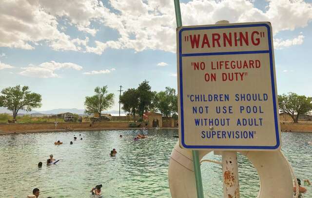 Catching the sun at the spring-fed pool in Balmorhea State Park