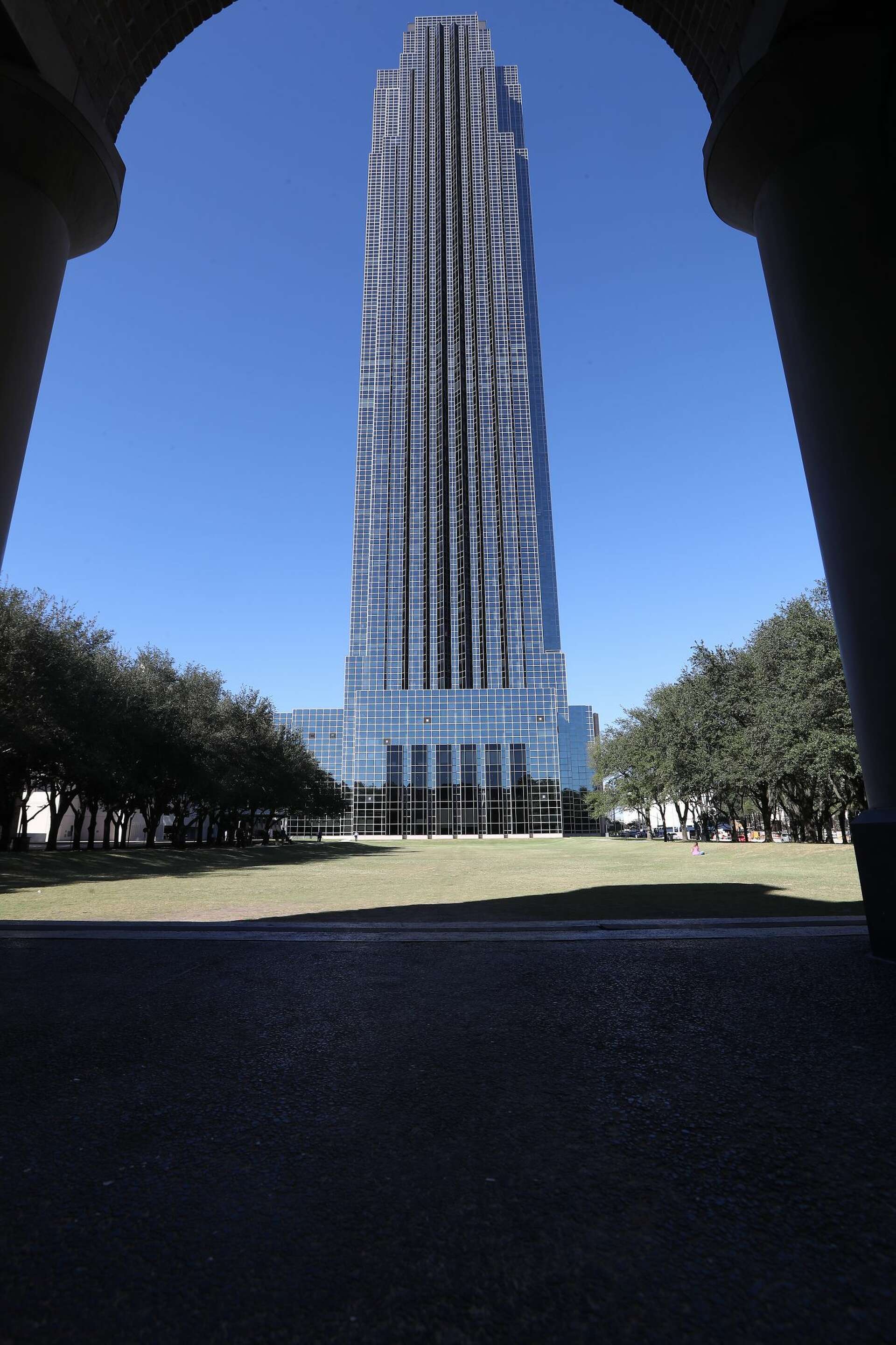 What is at the top of the imposing Williams Tower?
