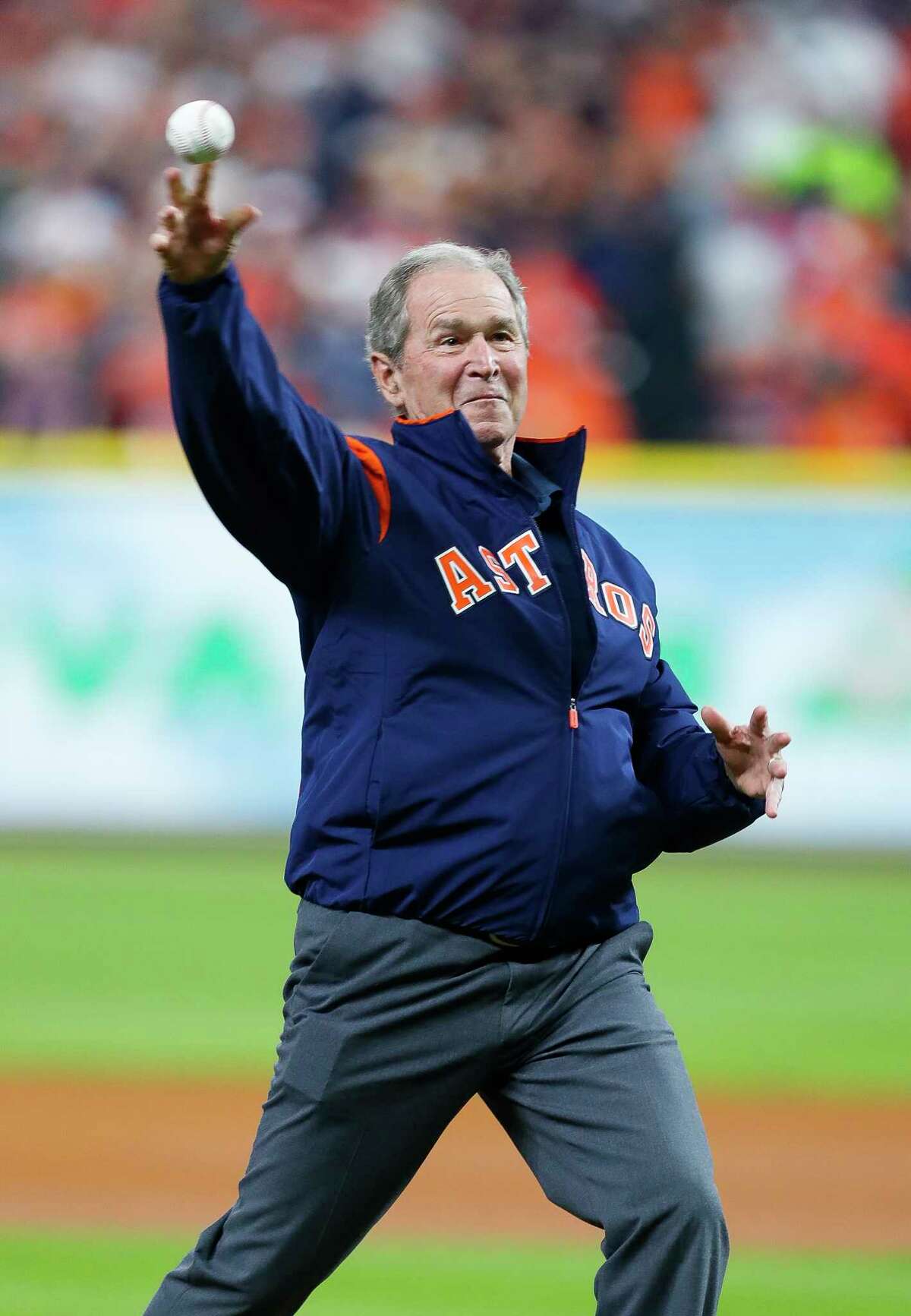 Bushes unite for Sunday first pitch, despite rough week for elder president