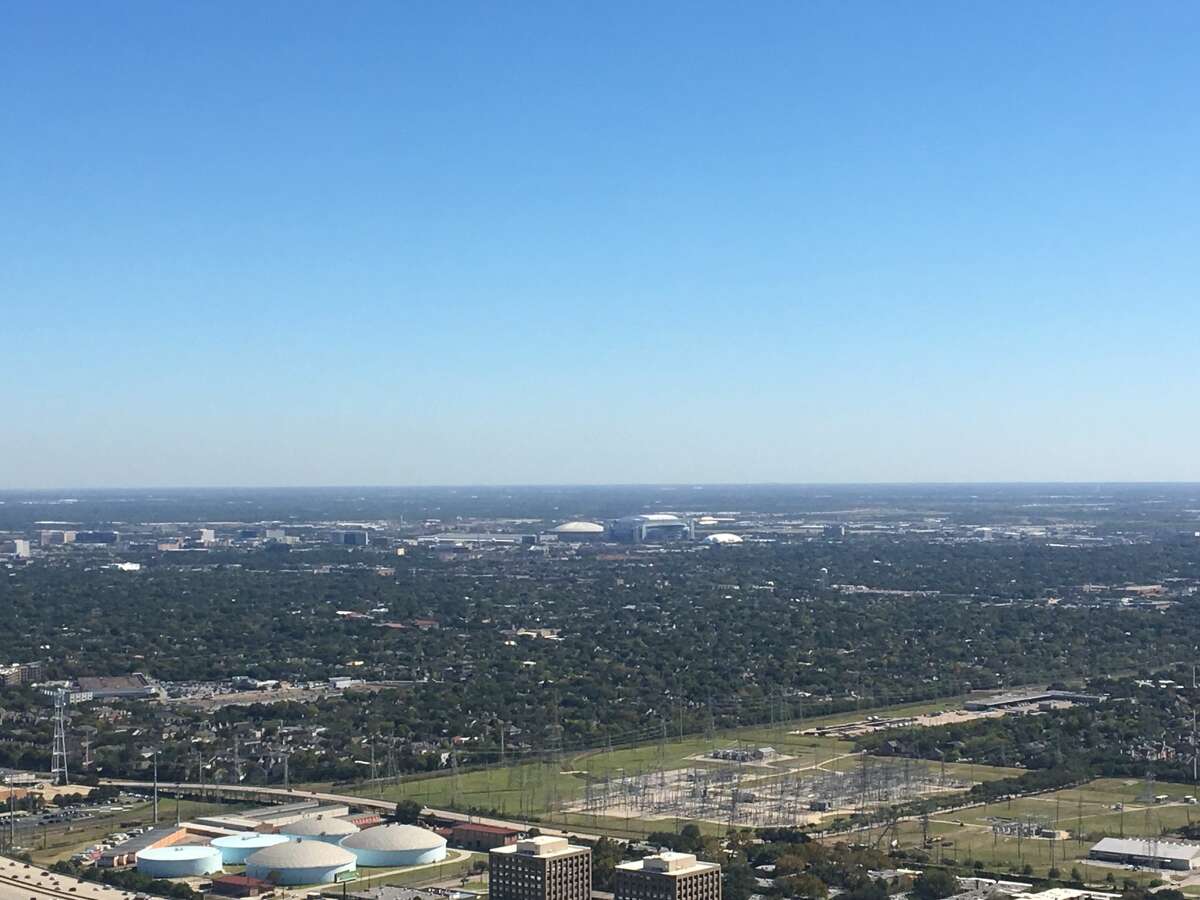 What is at the top of the imposing Williams Tower?