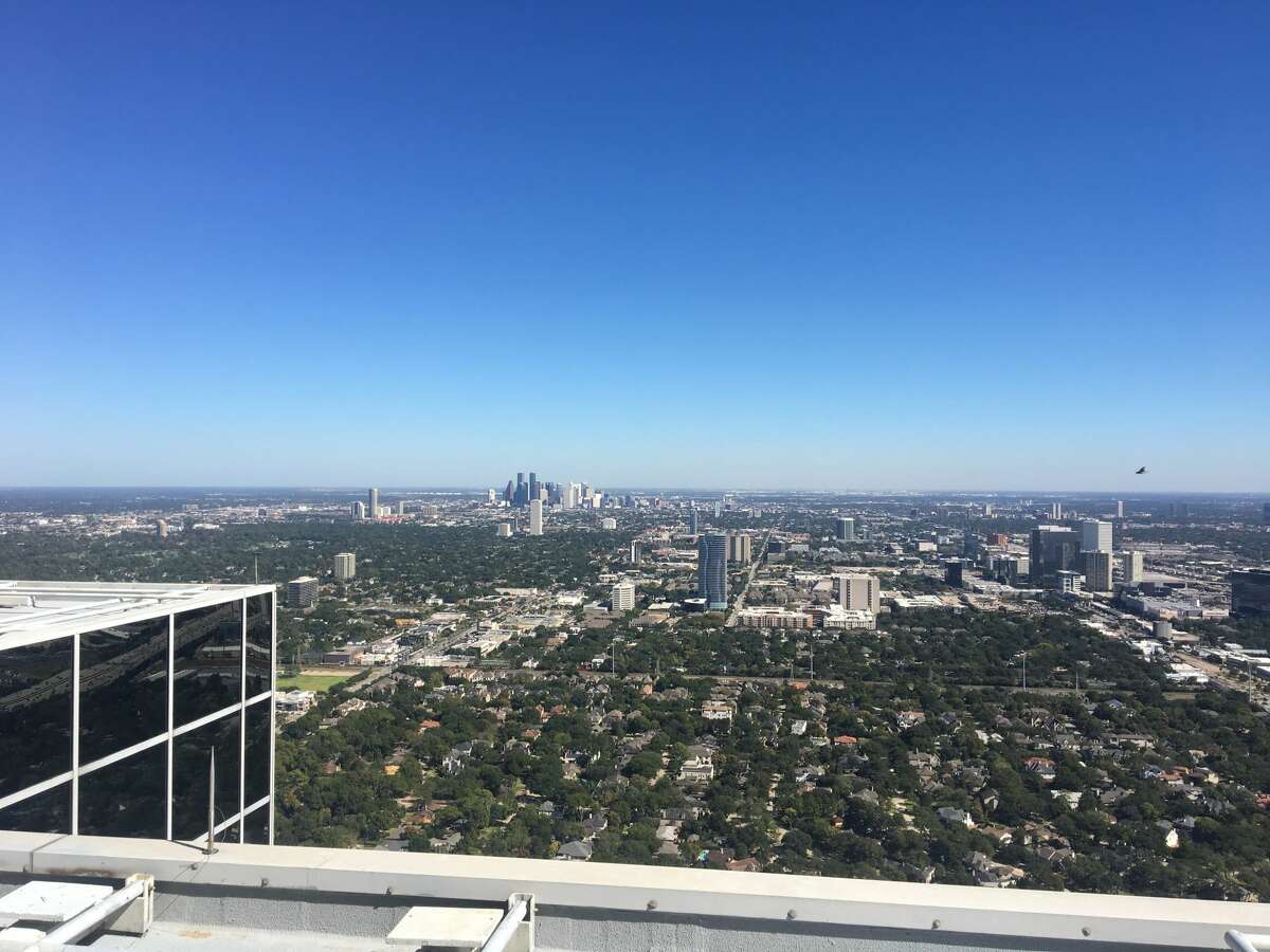 What is at the top of the imposing Williams Tower?