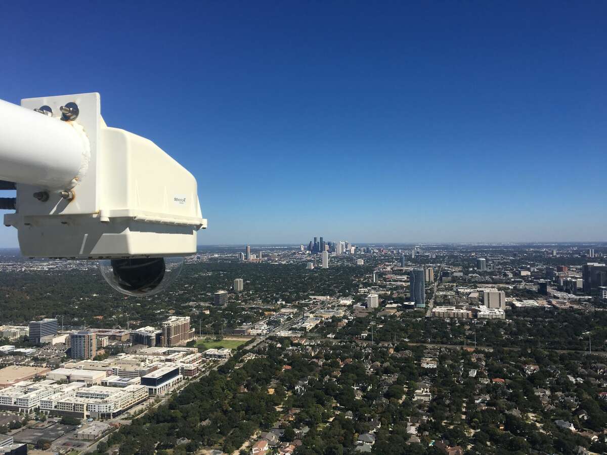 What is at the top of the imposing Williams Tower?
