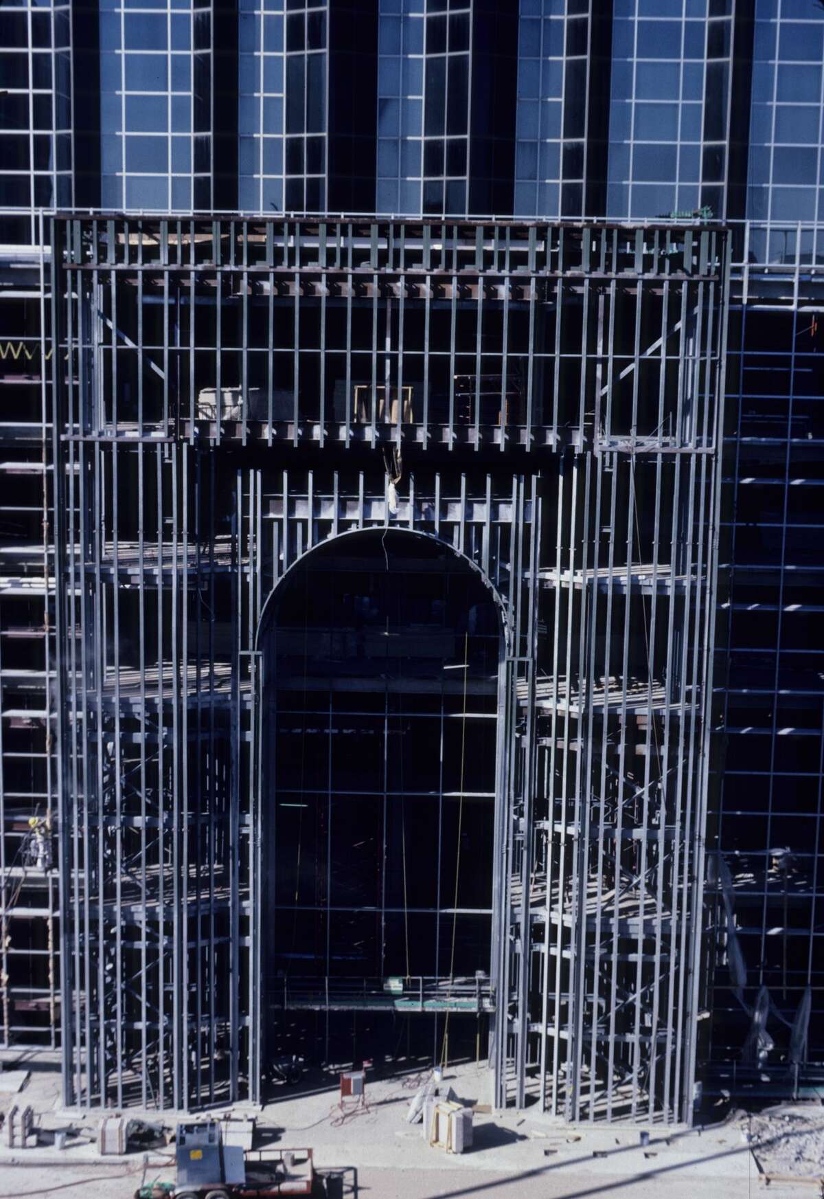 What is at the top of the imposing Williams Tower?