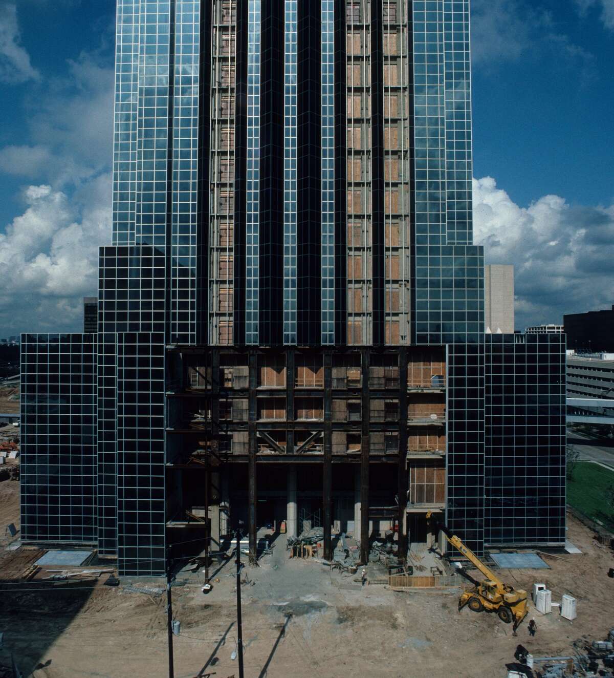 What is at the top of the imposing Williams Tower?
