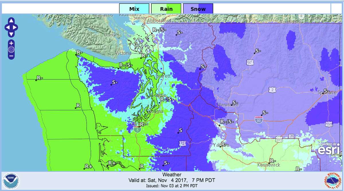 After surprise snowfall in Seattle, more to come Saturday