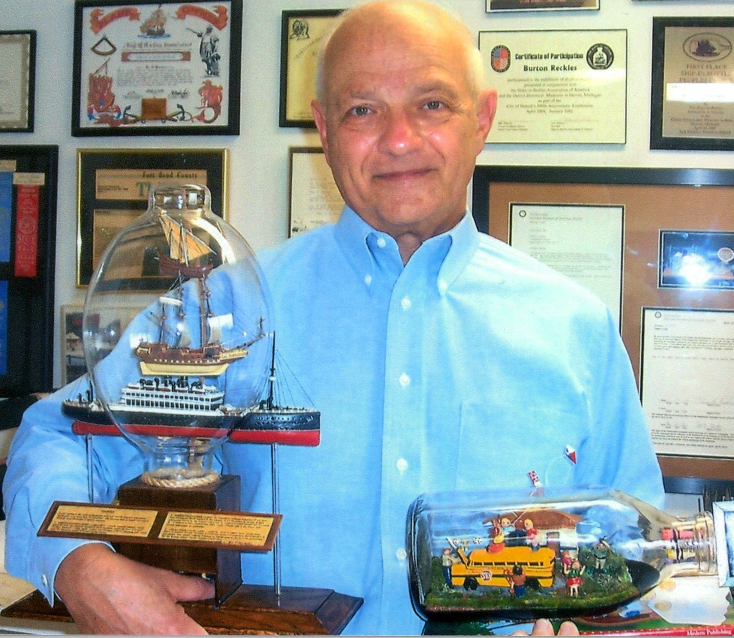 First Colony Library displays art in bottles