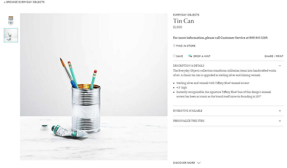 Tiffany & Co. is now selling a 'tin can replica' worth $1,000, we're ...