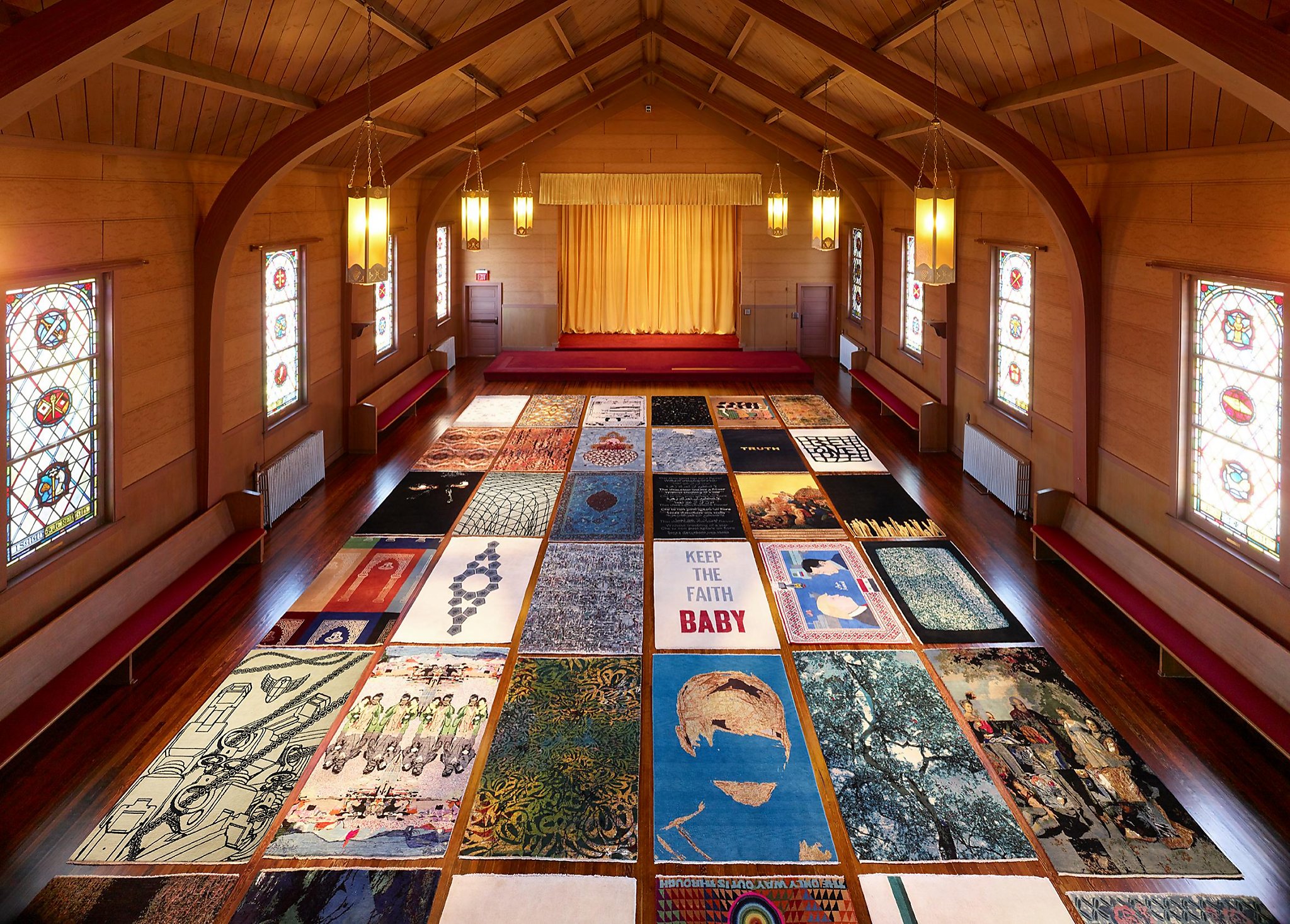 Throw rugs cover Fort Mason Chapel for ‘Sanctuary’