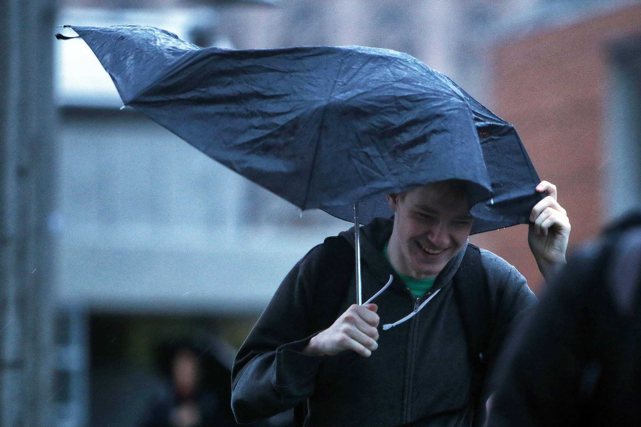 Winds dying down, but rain, snow forecast through Wednesday