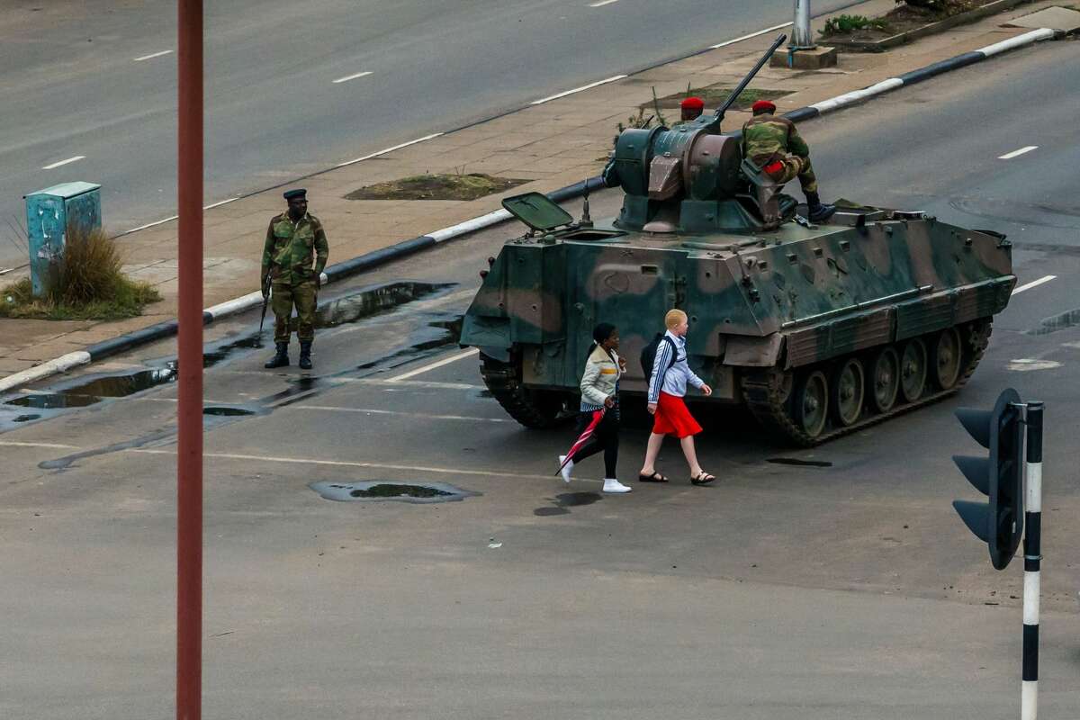Photos show how the military coup in Zimbabwe looks
