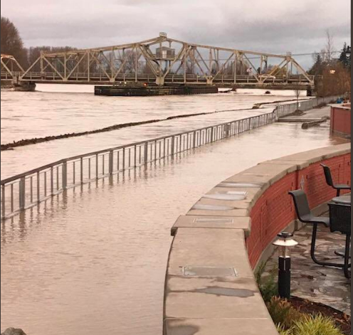 Unexpectedly strong flood receding north of Seattle