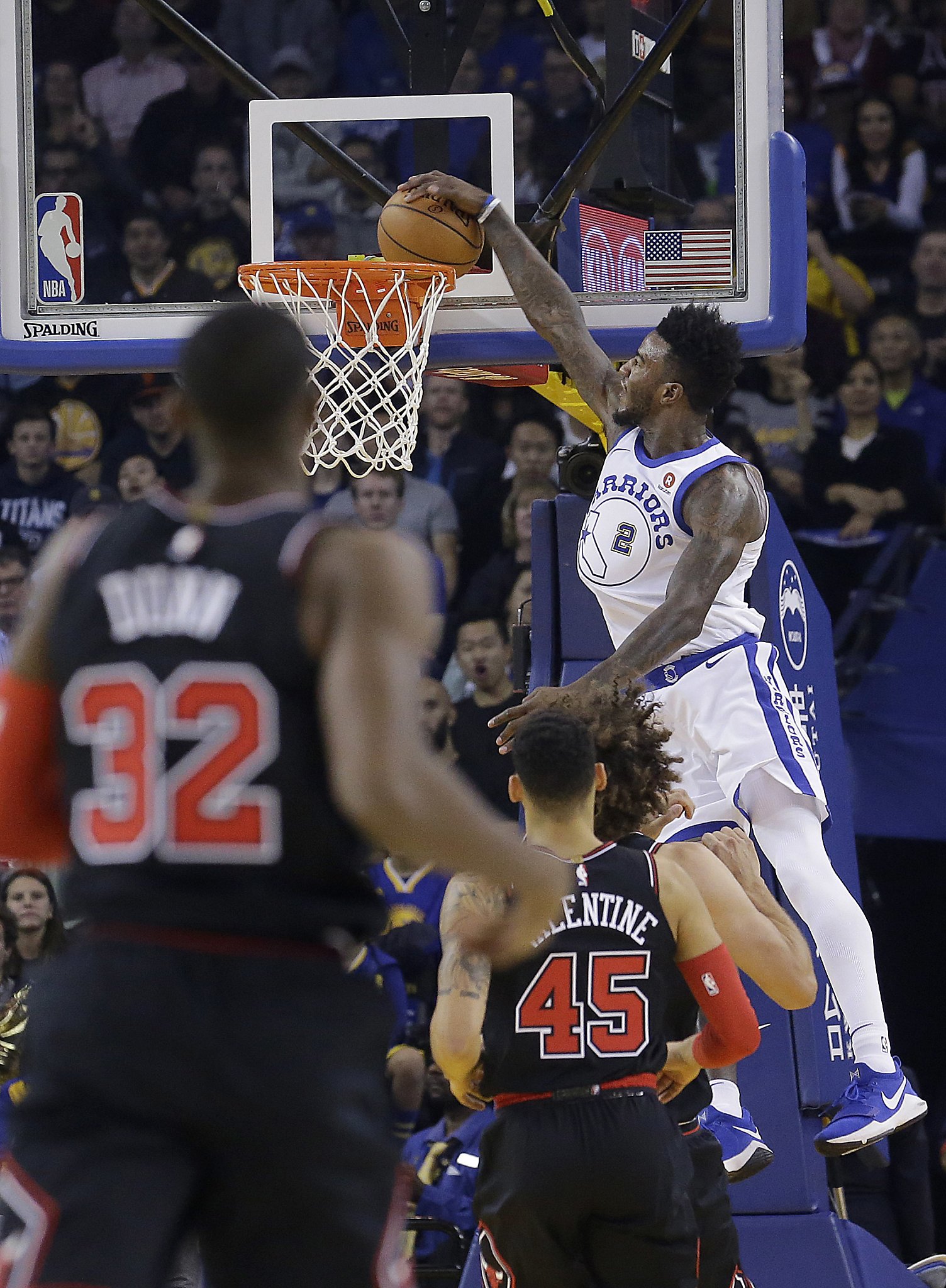 Warriors’ Jordan Bell trolls Bulls in first career start