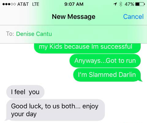 Steamy text messages between Stan Bates, former CEO of FourWinds ...