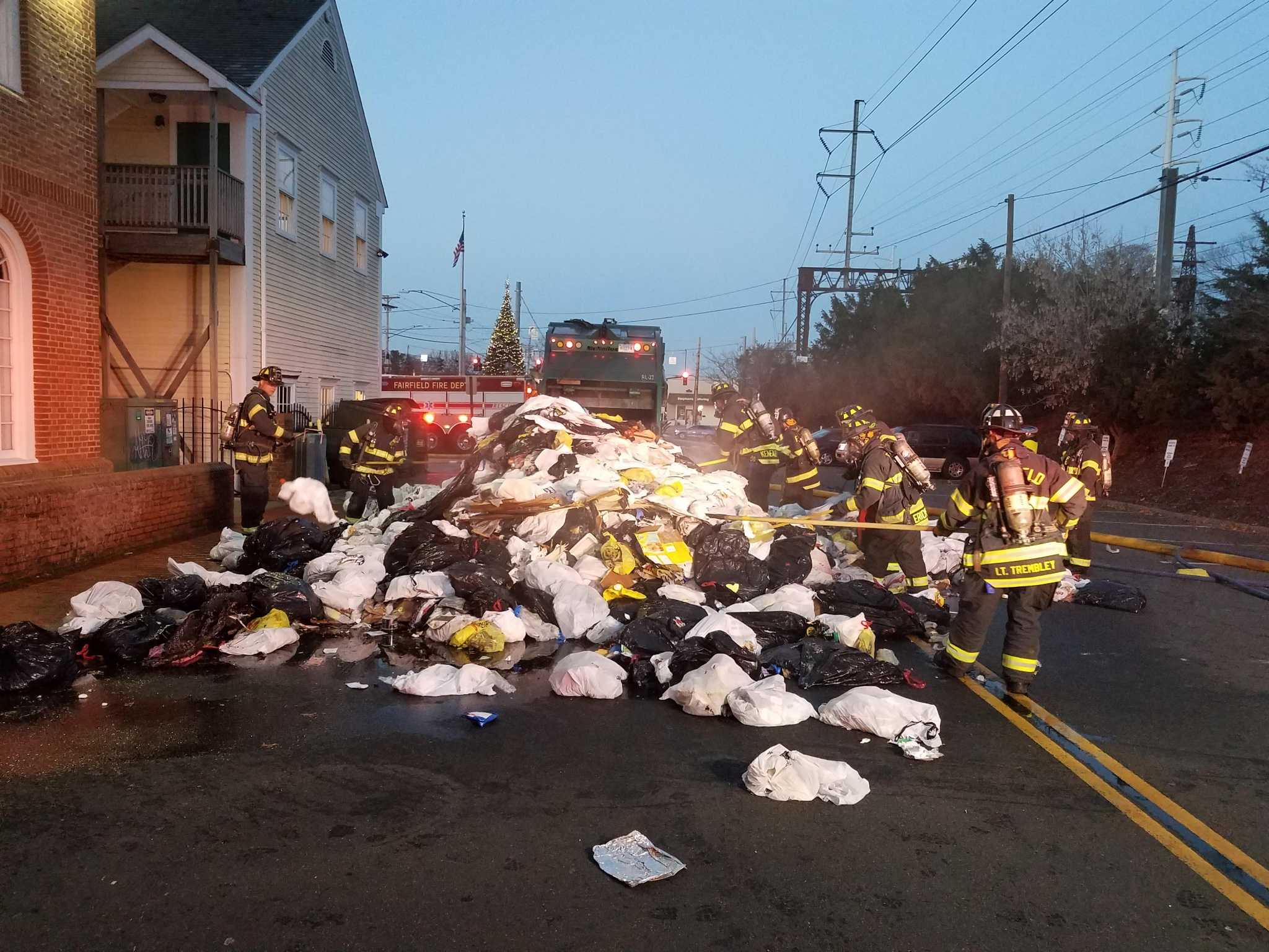 Garbage truck with propane tanks catches fire in Fairfield