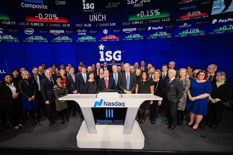 Stamford-based ISG’s CEO rings Nasdaq opening bell
