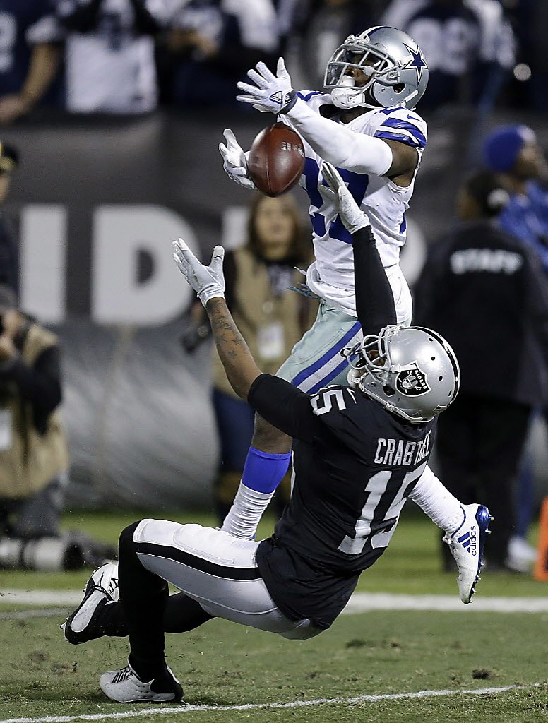 Where was Raiders WR Michael Crabtree on the decisive play Sunday?