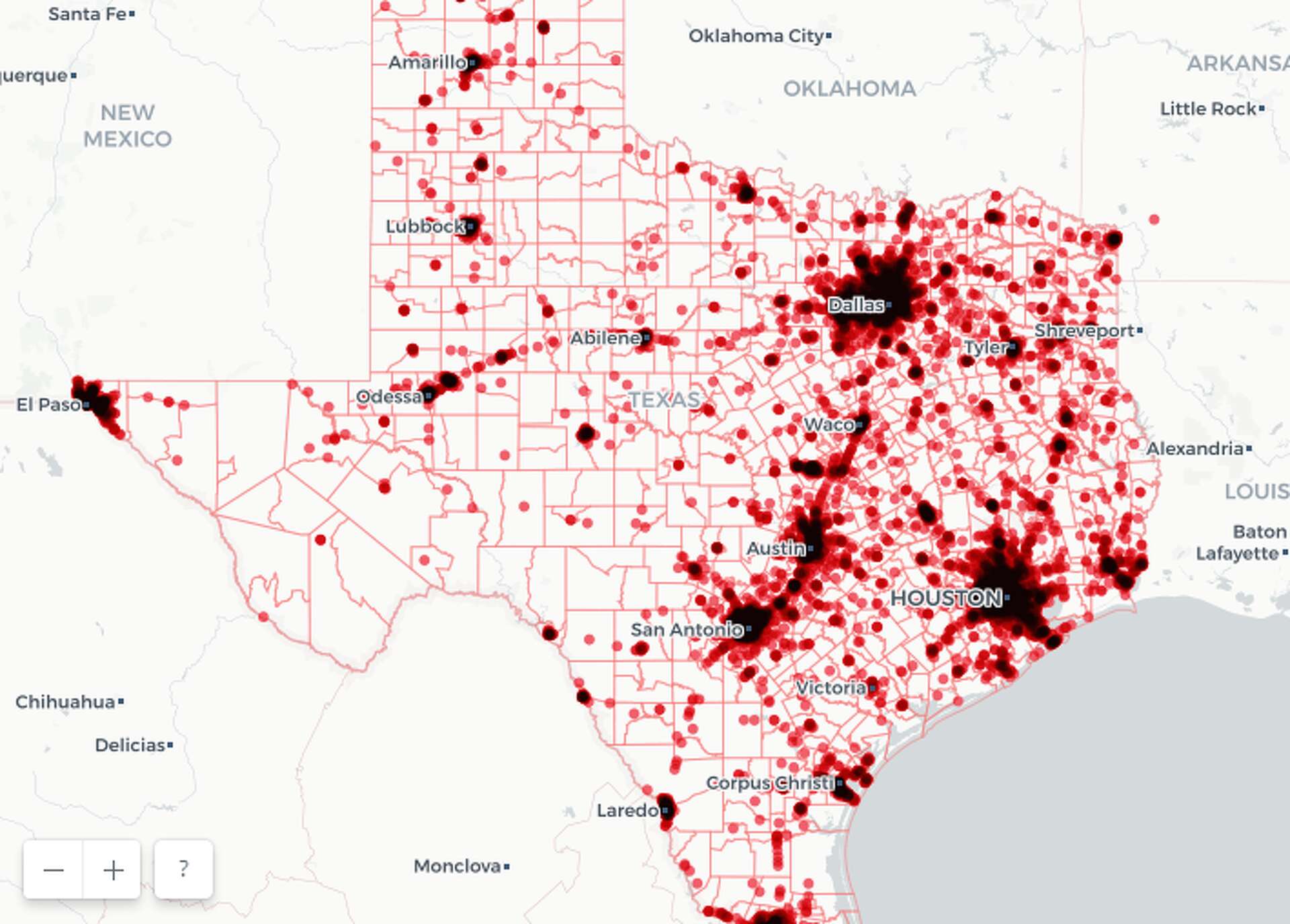Map shows Texas' most dangerous places for pedestrians