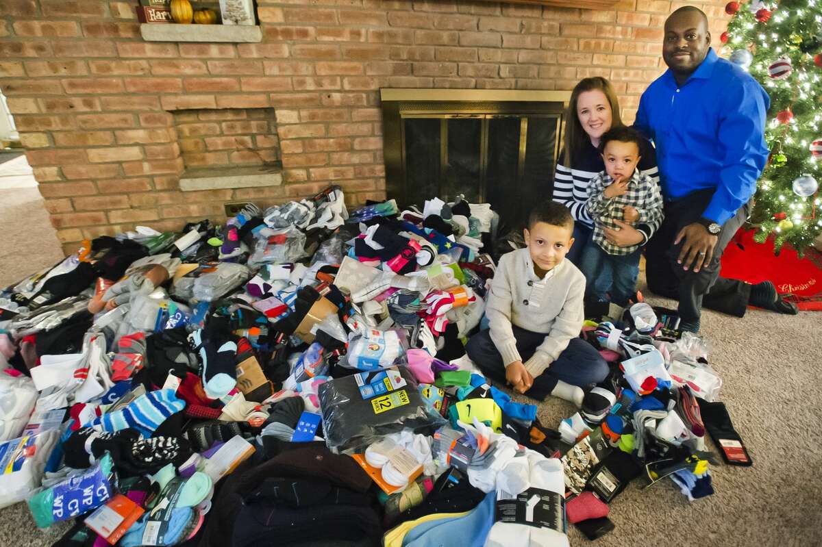 Midland's Jaxson Lewis, 6, collects 1,428 pairs of socks to donate to ...