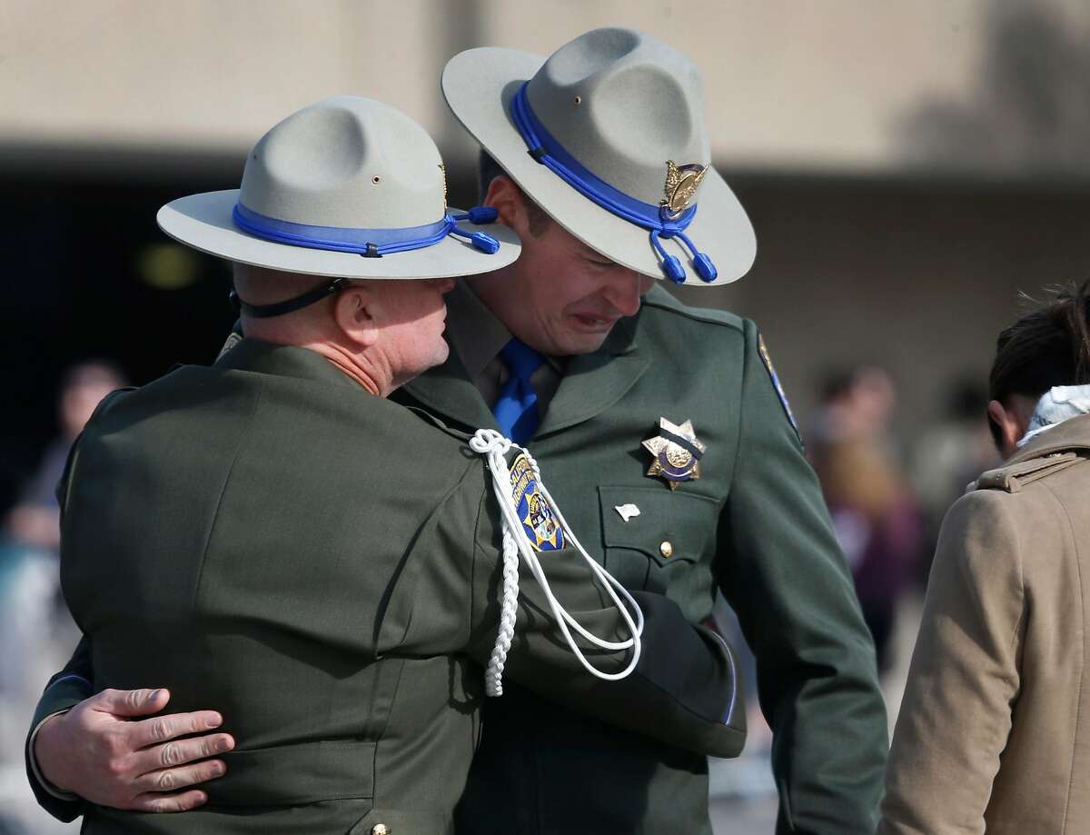 Sea of law enforcement joins family in mourning CHP officer