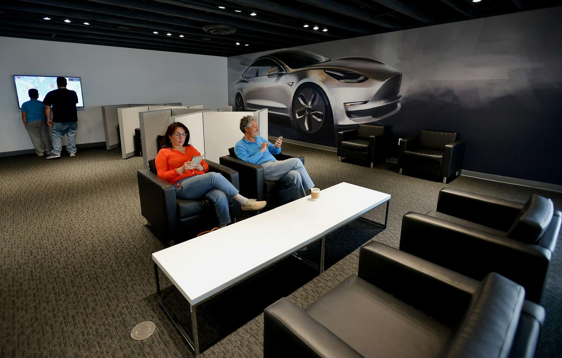 Tesla’s fancy new I-5 rest stop is part gas station, part airport lounge