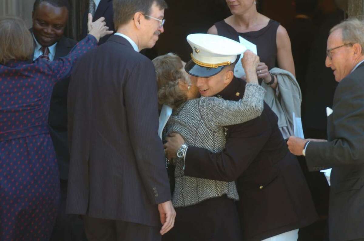 Former President Bush pays final respects to brother in Greenwich