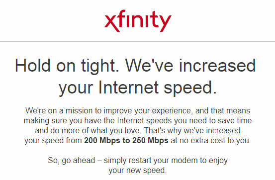 Comcast bumps internet speeds for most customers