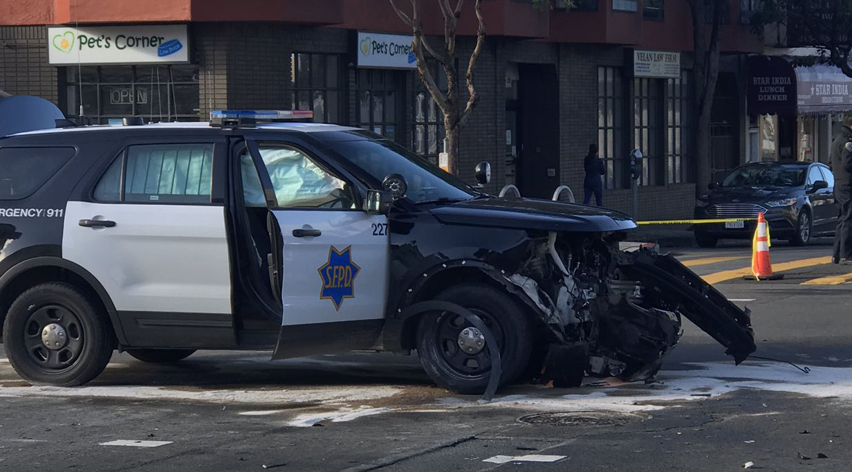 Police patrol cars involved in 2 SF collisions