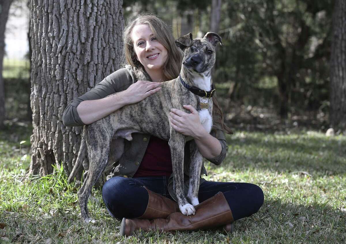 S.A. rescue dog inspires with one eye and a semicolon face