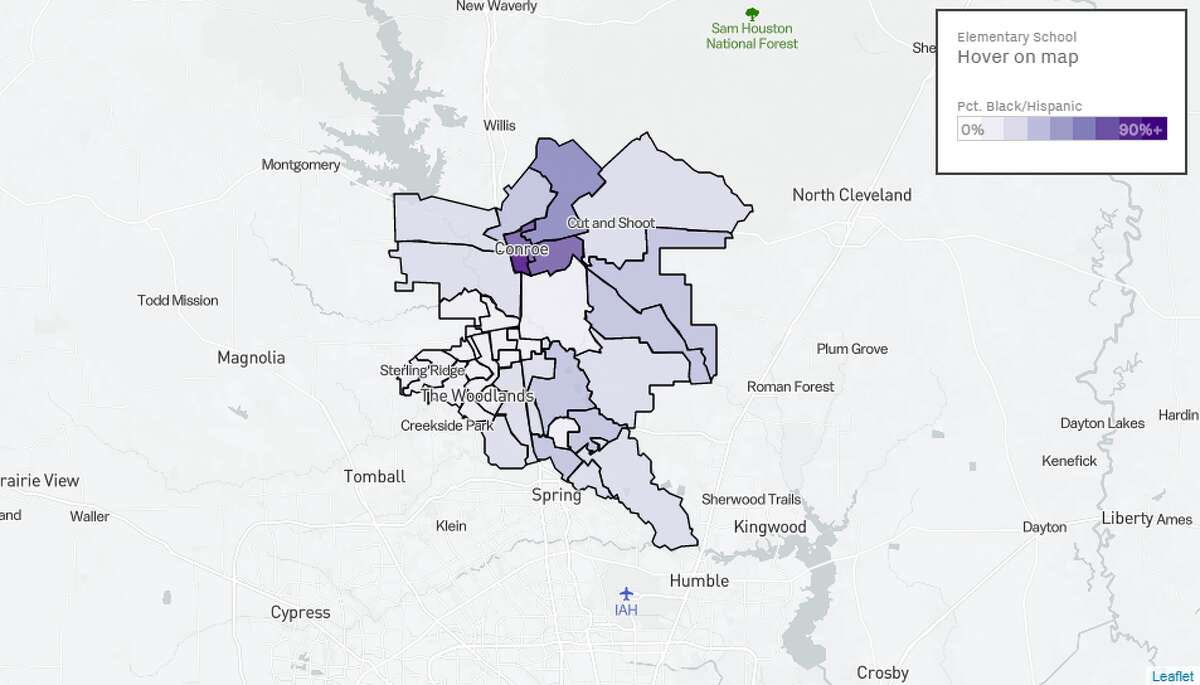 Five maps illustrate Houston's racial-ethnic breakdown by neighborhood