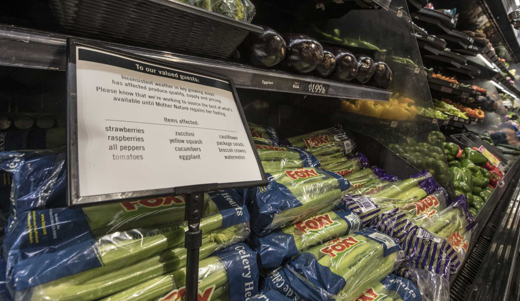 Weather causes produce delays, shortages at some grocery stores