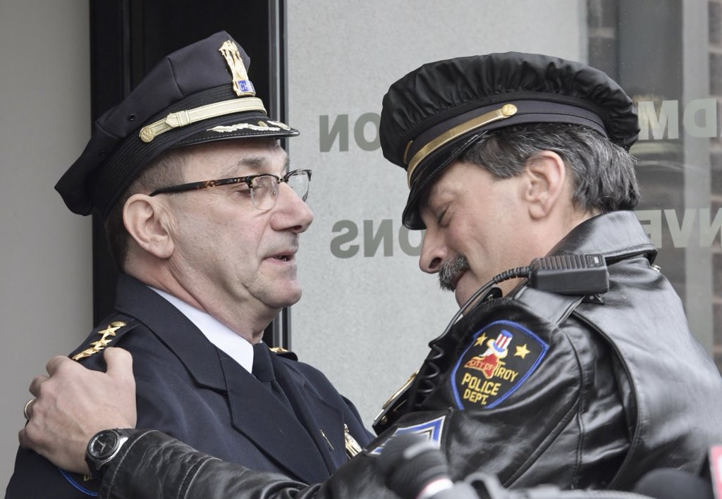 Troy police salute outgoing chief as he confronts ALS