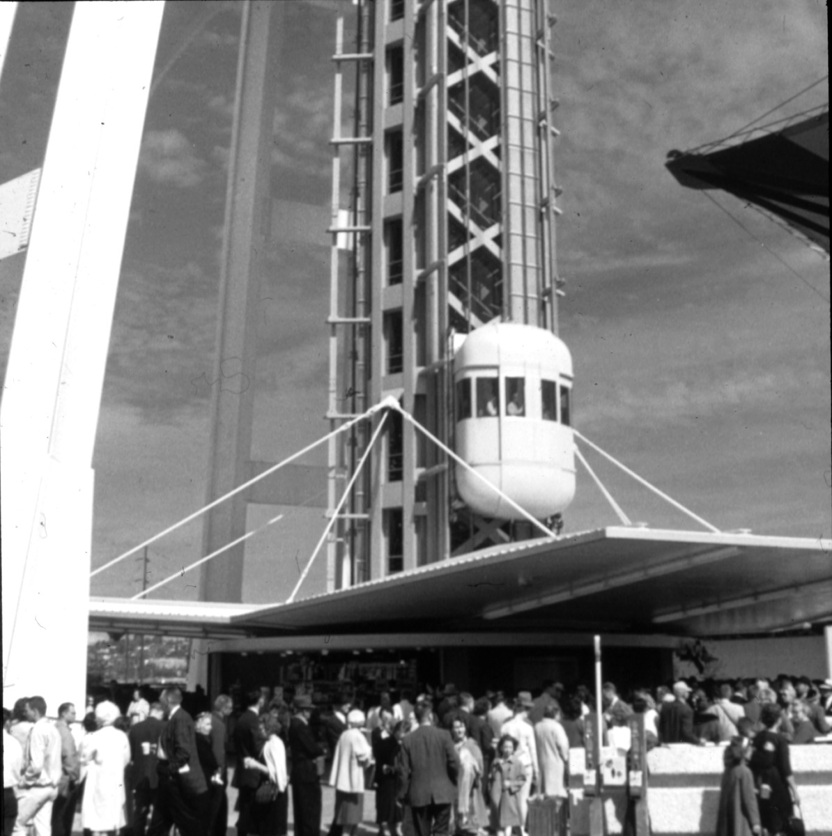 Archival video shows workers ascend Seattle's Space Needle under ...
